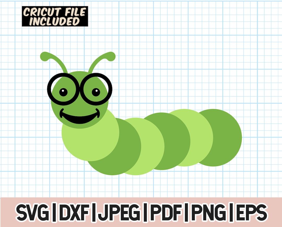 Bookworm Svg, Reading Bookworm PNG, Reading Caterpillar - Etsy