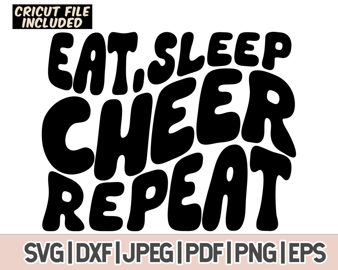 Eat Sleep Cheer Repeat Svg and Png, Cheerleading Svg, Cheer Png - Etsy