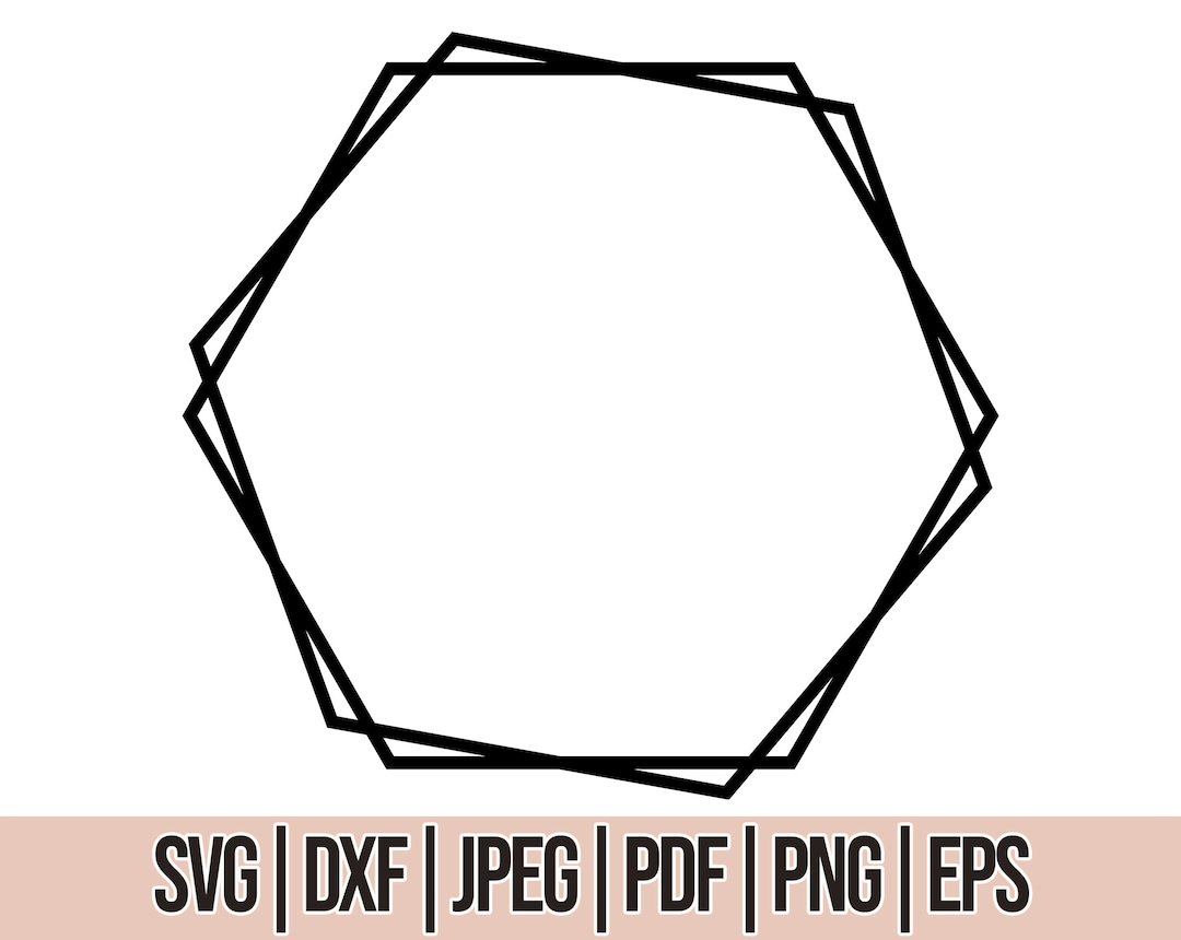 Hexagon Frame Svg, Double Hexagon Frame SVG - Etsy