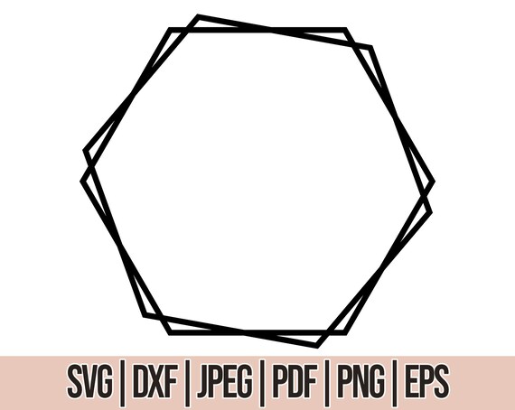 Hexagon Frame Svg Double Hexagon Frame SVG - Etsy México