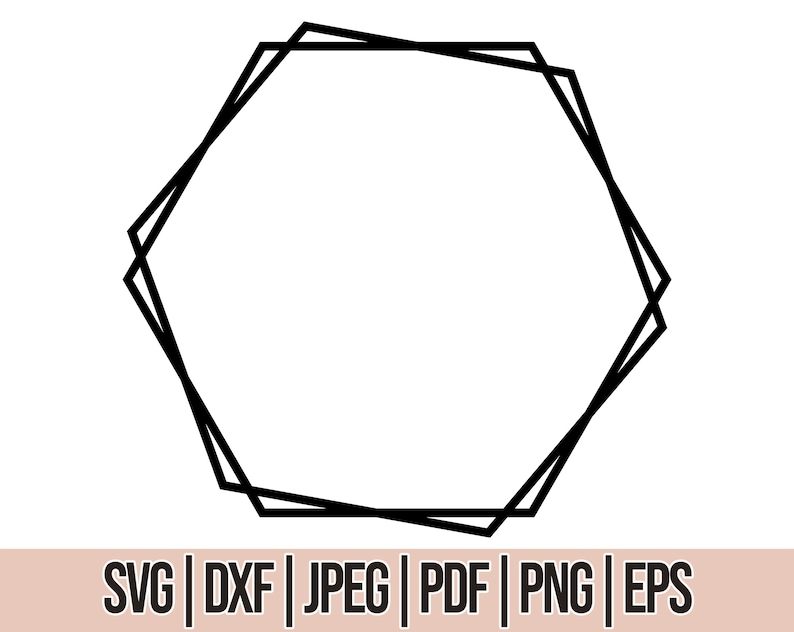 Hexagon Frame Svg Double Hexagon Frame SVG - Etsy