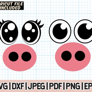 Pig Face Svg, Pig Cut File, Animal Face, Animal Svg File, Animal Face ...