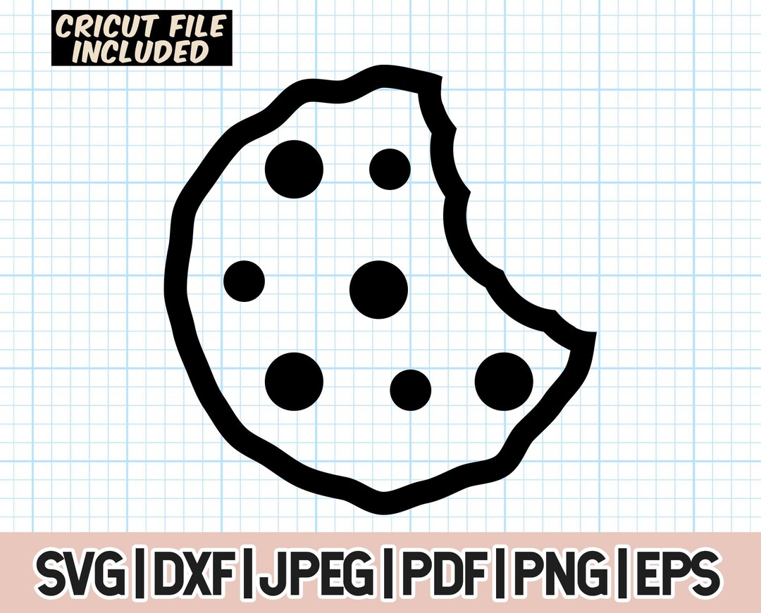 Cookie Outline PNG, Chocolate Chips Cookie Svg,instant Digital Download ...
