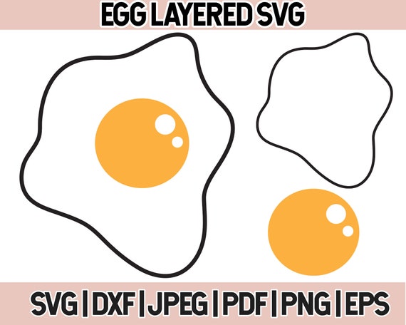 Fried Egg Layered Svg Instant Download - Etsy Canada