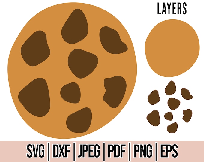 Chocolate Chip Cookie SVG and PNG Files - Etsy Canada