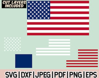 Layered American Flag Svg, Us Flag Svg, American Flag Png, USA Flag ...