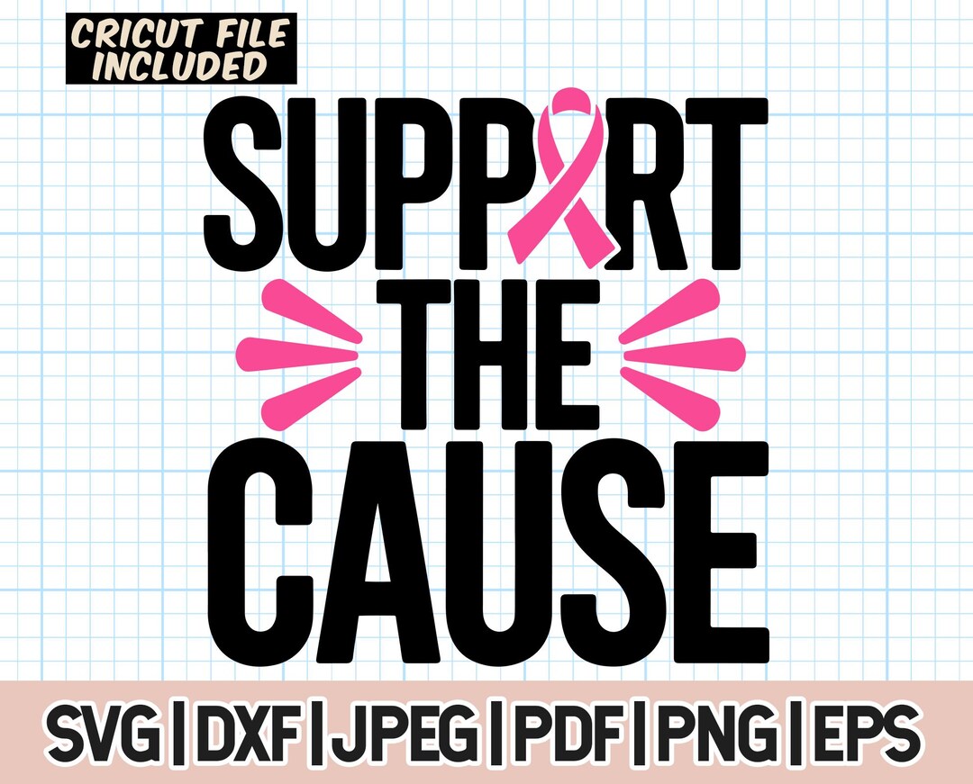 Support the Cause Png,breast Cancer PNG, Ribbon Digital Download ...