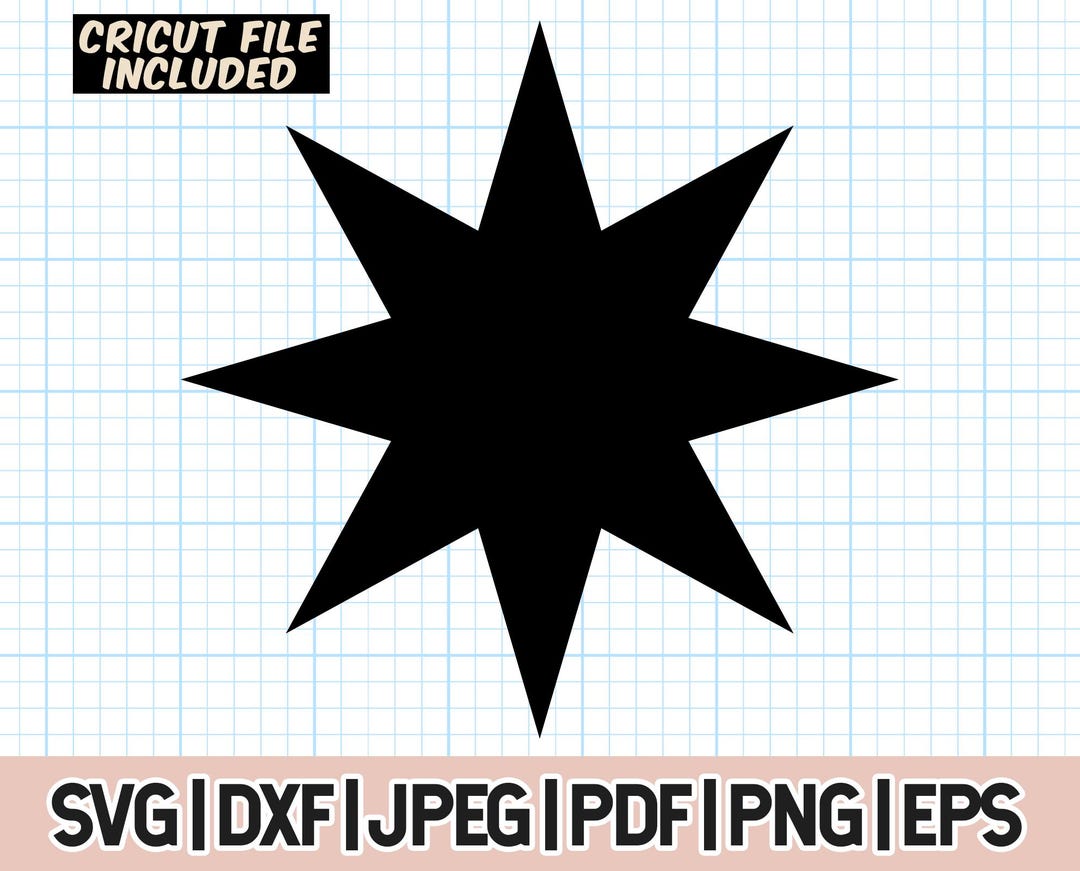8 Point Star Png,star Svg, Star Svg, Star Clipart, Holiday Clipart ...