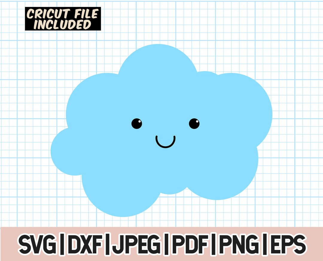 Happy Cloud SVG, Cute Cloud PNG, Layered Cloud Svg - Etsy