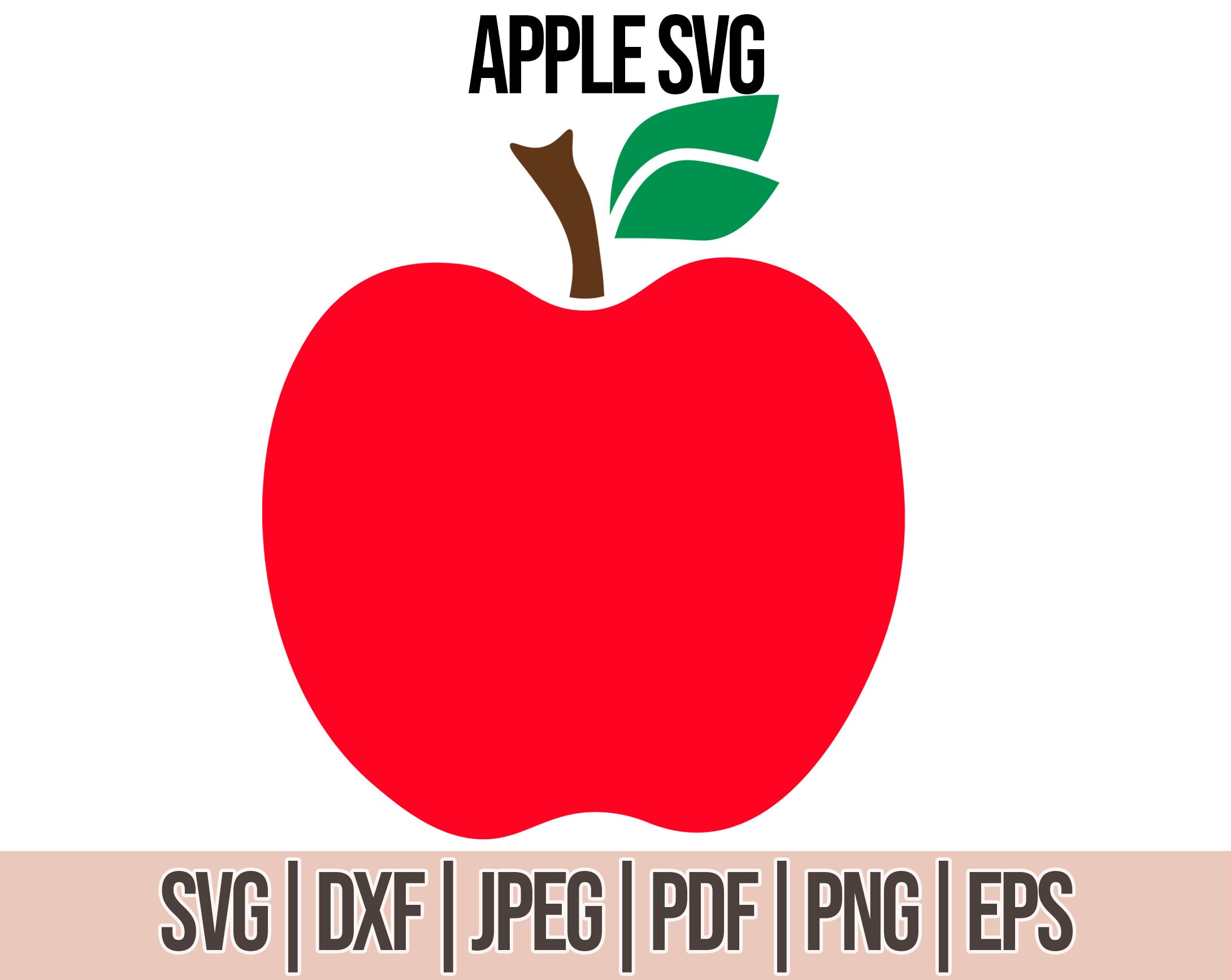 Apple SVG Digital Clipart Cut File for Cricut Vector - Etsy