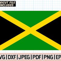 Jamaica Flag Svg Layered, Jamaican Flag Svg, Jamaican Flag Cricut ...