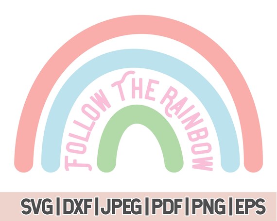 Cute Follow the Rainbow Svg or Nursery - Etsy