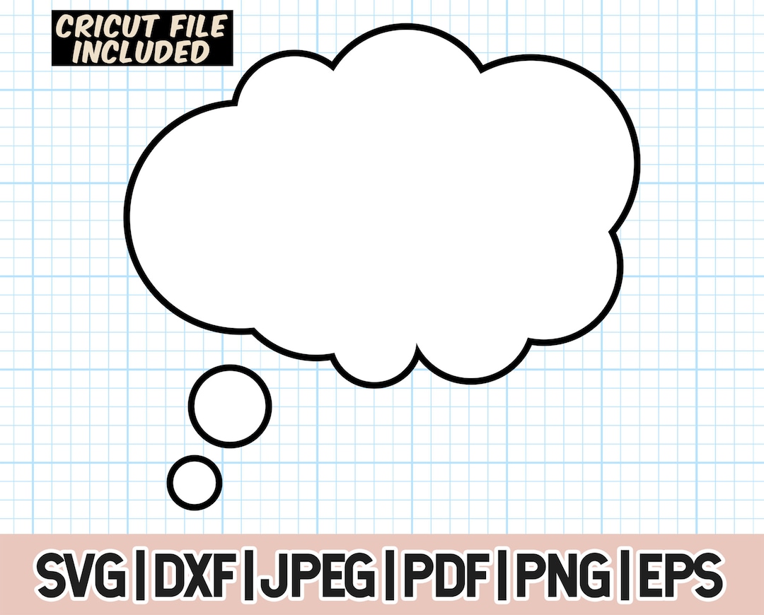 Thought Cloud Svg,speech Bubble Svg, Chat Bubble Png - Etsy