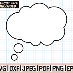 Thought Cloud Svg,speech Bubble Svg, Chat Bubble Png - Etsy