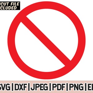 Restricted Symbol SVG, Prohibited Svg and Png, Red Frame Don't Symbol ...