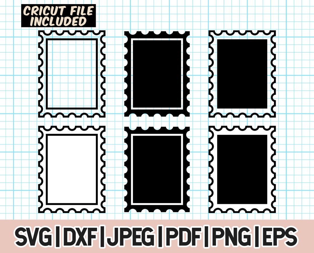 Stamp Svg, Postal Stamp Png, Postage Mail Svg, Stamp Frame Svg, Digital ...