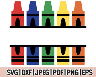 Crayon Monogram Svg, Crayon Split Monogram Svg, Teacher Monogram Svg ...