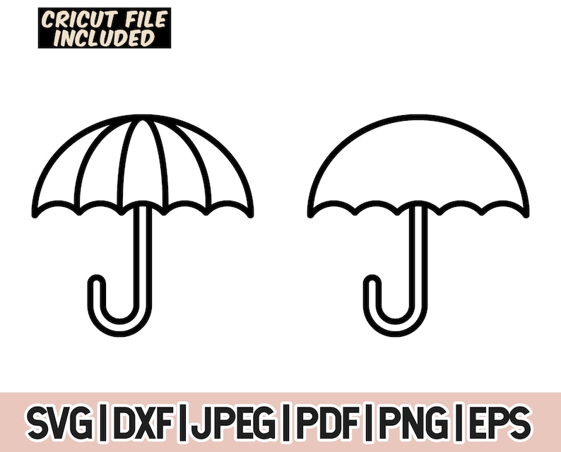 Umbrella Silhouette SVG Files, Umbrella Cut Files, Rain SVG Vector ...
