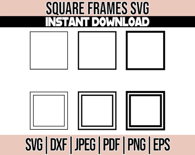 Square Frame Svg, Border Svg, Outline Svg, Png, With Notched Corner - Etsy