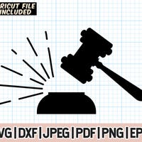 Gavel SVG / SVG Cut File / Car Decal SVG / Instant Download / Printable ...