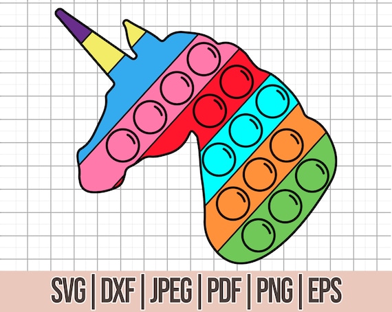 Pop It Unicorn Svg Pop It Unicorn Svg for Cutting Machines | Etsy