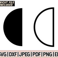 Half Circle Svg, Half Circle Silhouette Svg, Half Circle Outline Svg - Etsy