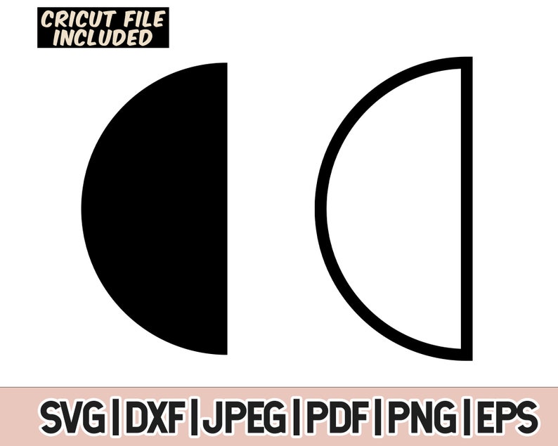 Half Circle Bundle Svg and Png, Semicircle Circle Svg, Half Circle Silhouette Svg, Half Circle ...