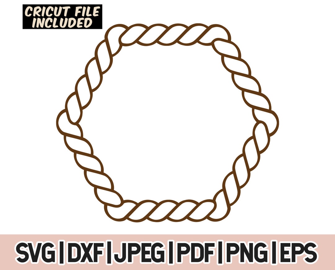 Hexagon Rope Border Svg, Rope Hexagon Svg, Hexagon Rope Clipart ...