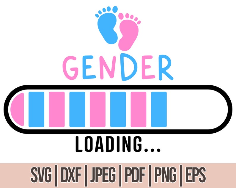 Gender Reveal Svg, GENDER LOADING SVG, Pregnancy Annuncmeny Svg, Gender ...