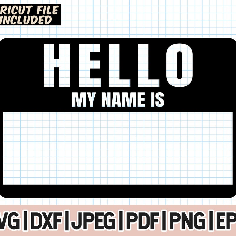 Hello My Name is Nametag - Etsy