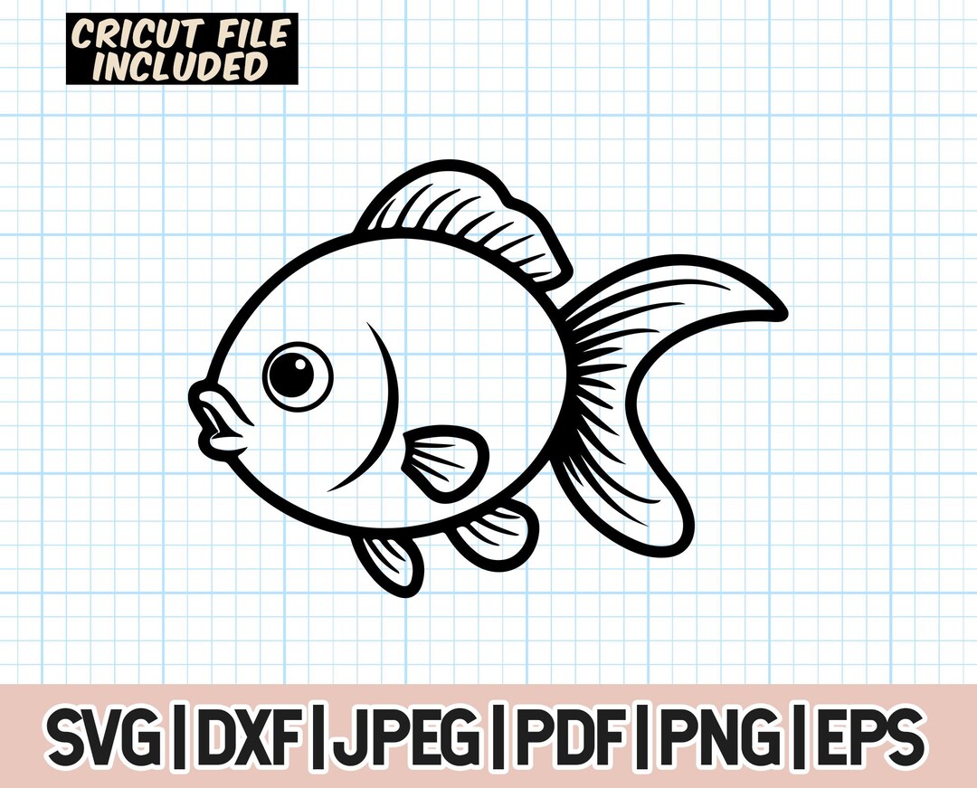 Goldfish Outline SVG, Goldfish SVG, Aquarium Fish Svg, Goldfish Clipart ...