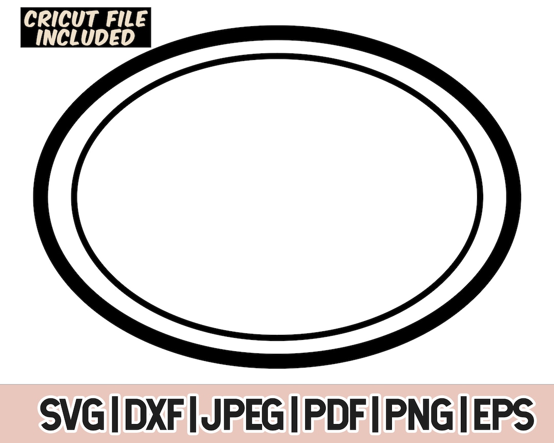 Oval Double Frame Svg and Png, Oval Monogram Vector Files, Oval Basic ...