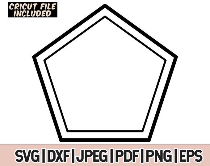 Pentagon Flowers Svg, Floral Pentagon Svg, Pentagon Frame Svg ...