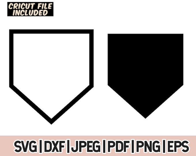 Baseball Home Plate SVG File, Baseball Home Plate DXF, Baseball Home ...