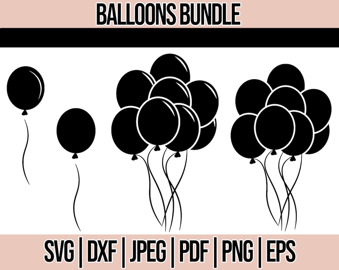 Balloon Svg Cutting File for Cricut, Balloon Bundle Svg, Ballon Bunch ...