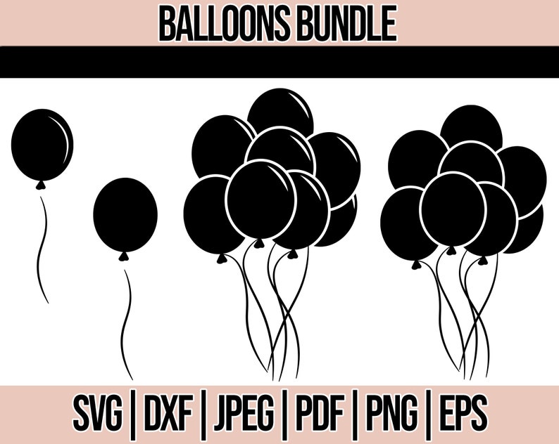 Balloon svg Archivo de corte para cricut, Balloon Bundle svg, Ballon ...