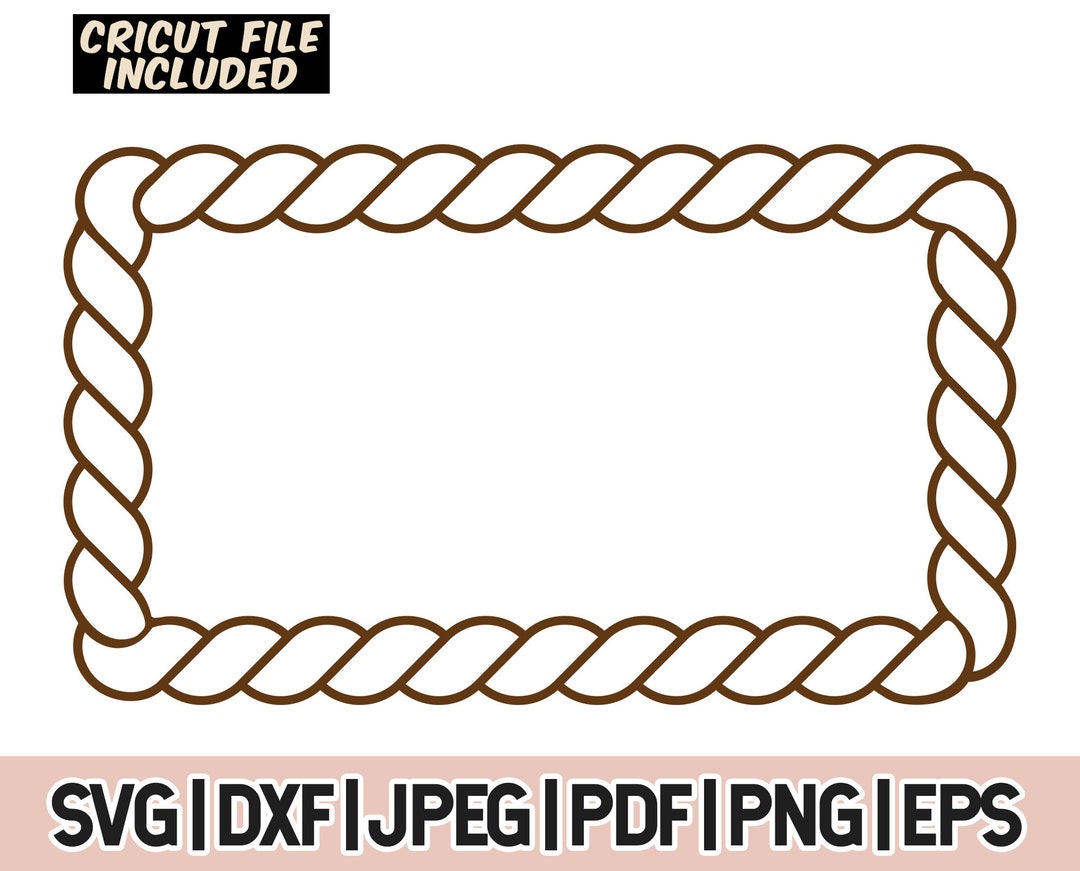 Rectangle Rope Border Svg, Rope Rectangle Svg, Rectangle Rope Clipart ...
