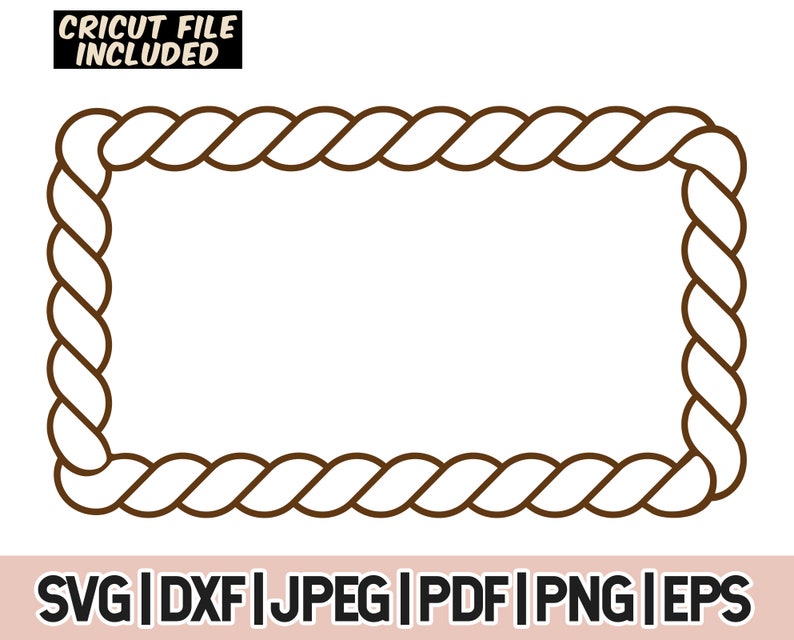 Rectangle Rope Border Svg, Rope Rectangle Svg, Rectangle Rope Clipart ...