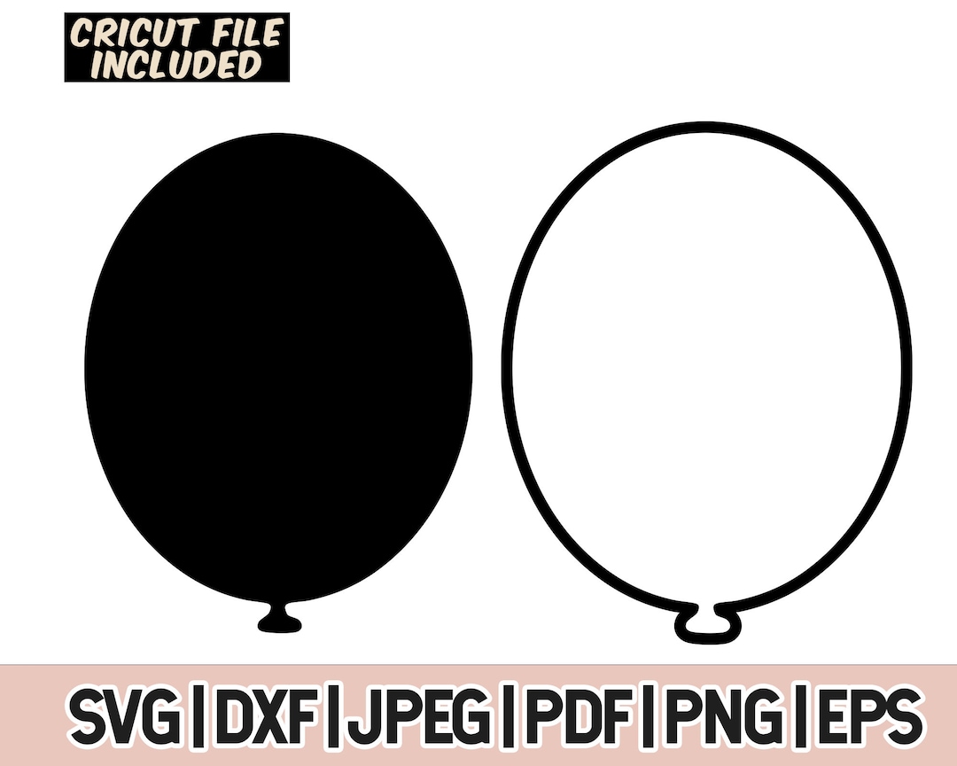 Single Balloon Svg and Png, Balloon Svg, Balloon Outline Svg, Balloon ...