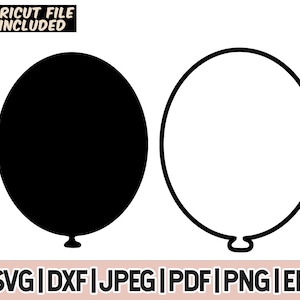 Single Balloon Svg and Png, Balloon Svg, Balloon Outline Svg, Balloon ...