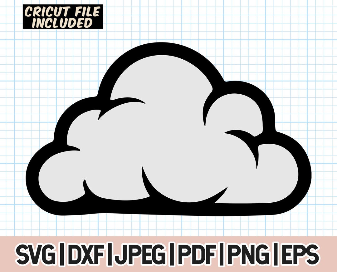 Cloud Outline Clipart, Fluffy Classic Simple Cloud PNG, Storm Weather ...