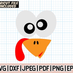 Silly Turkey Face SVG, Thanksgiving SVG, Gobble SVG, Turkey Face Png - Etsy
