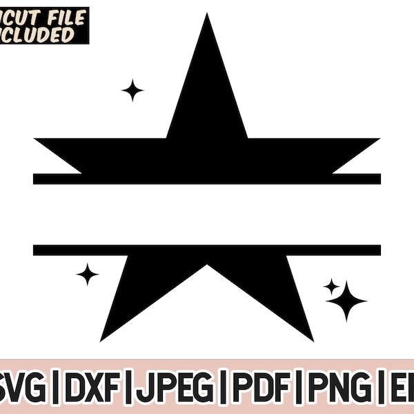 Star Split Monogram - Etsy