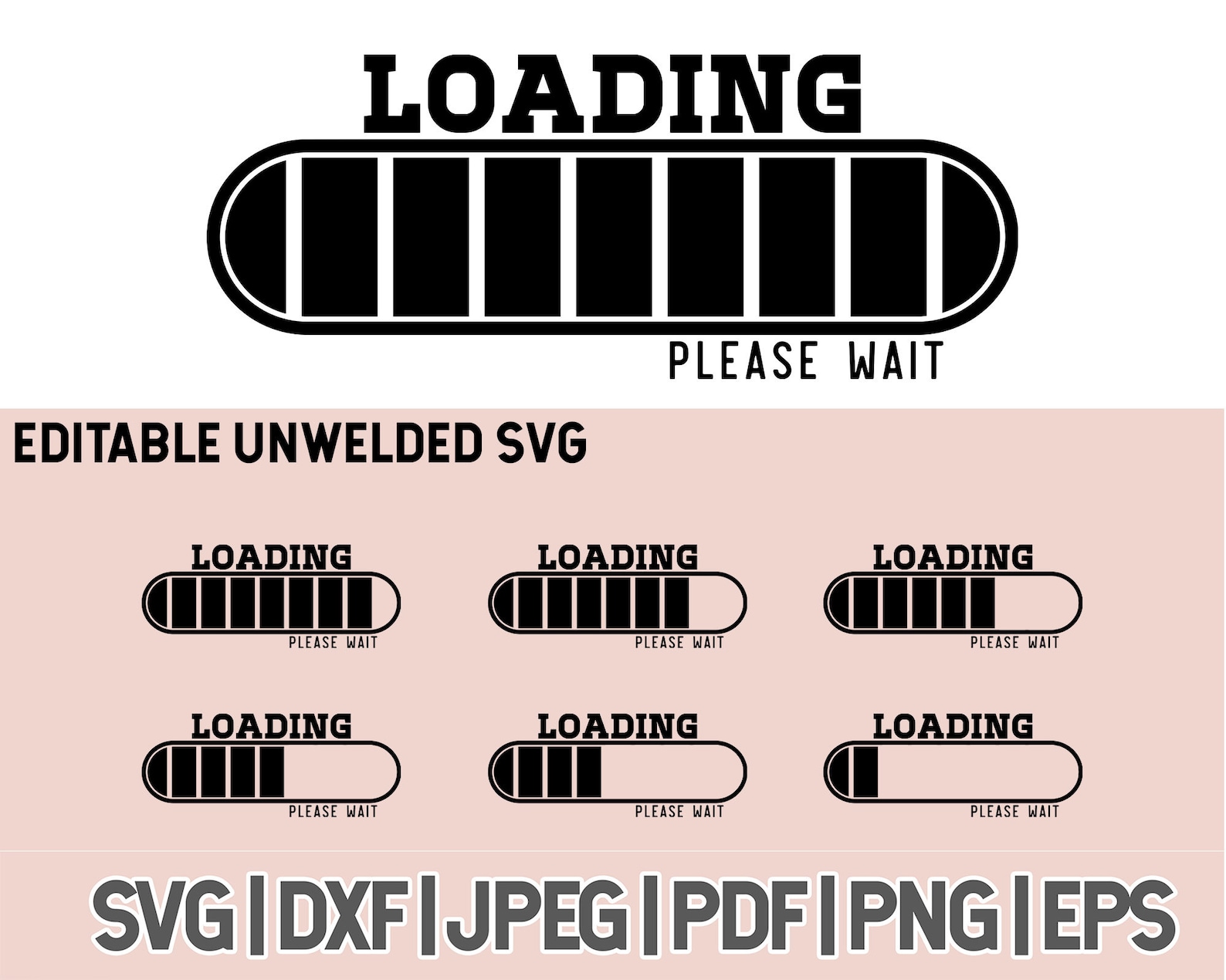 Loading Svg Editable Loading Svg Loading Bar Svg Png Dxf | Etsy