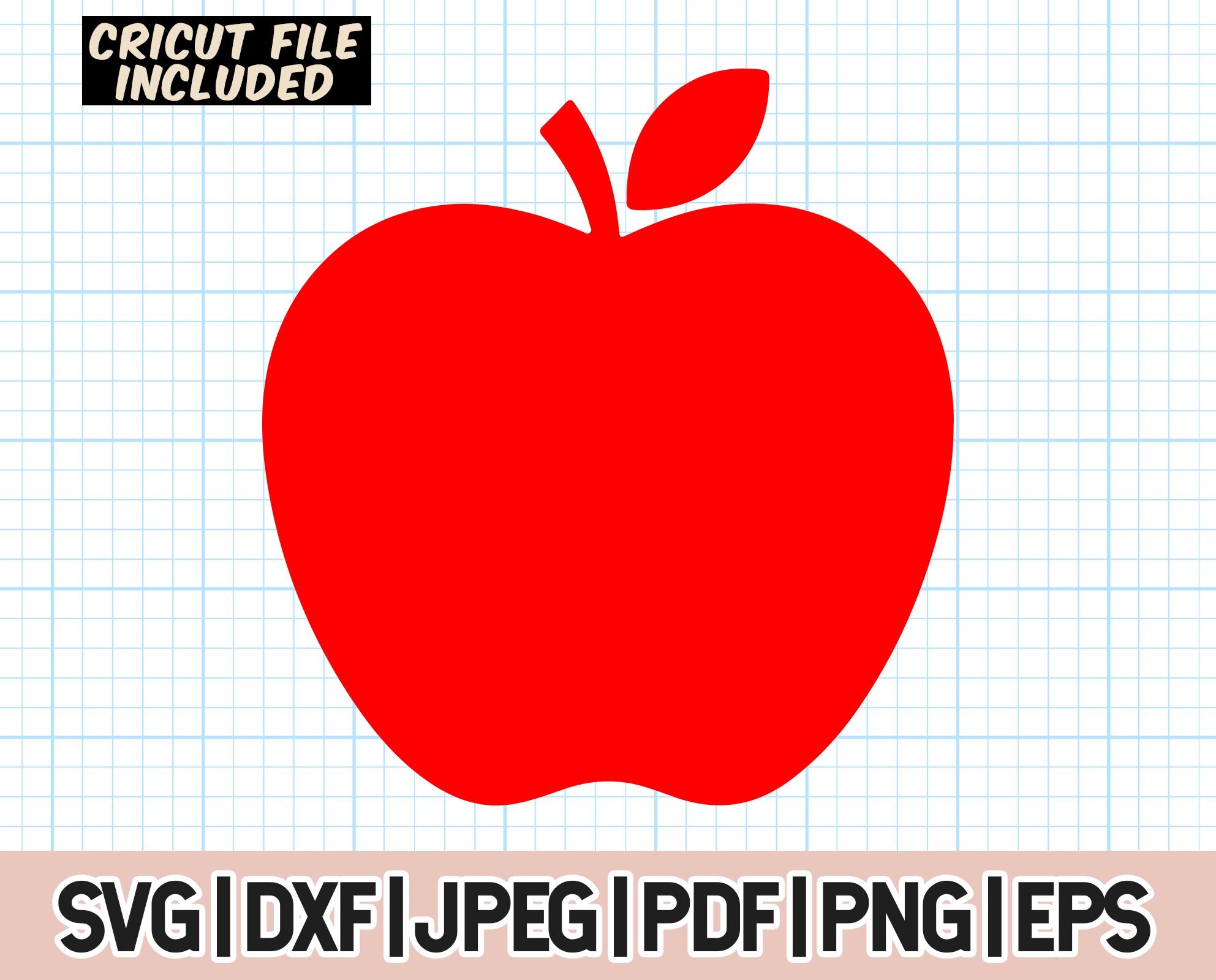 Apple Svg and Png, Teacher Svg, School Svg, Silhouette Cut Files, Back ...