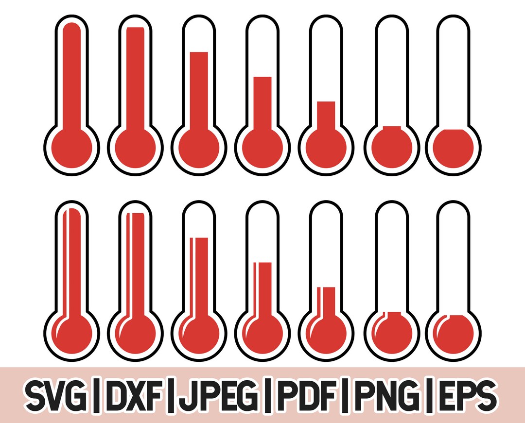 Thermometer Bundle SVG, Weather PNG, Thermometer Clipart, Thermometer ...