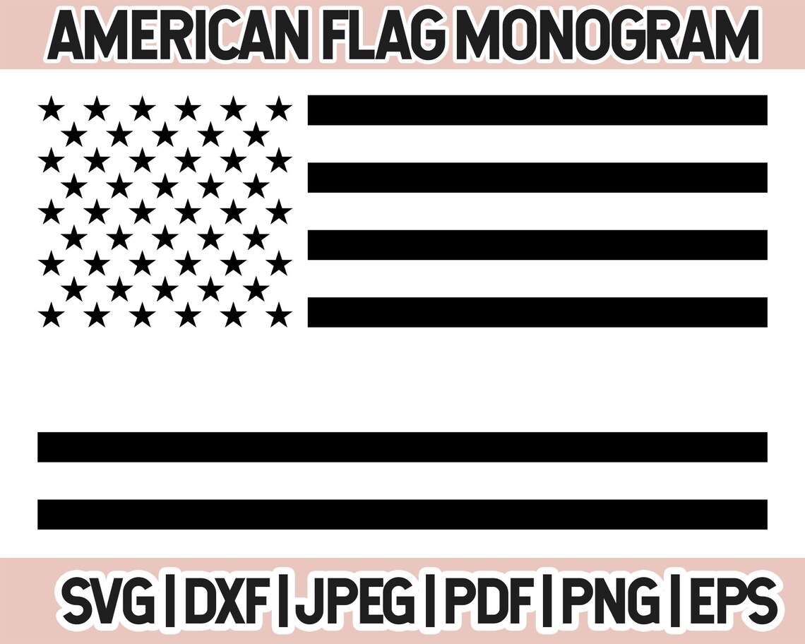 American Flag Monogram Svg Flag Monogram Frame Svg Cut File - Etsy