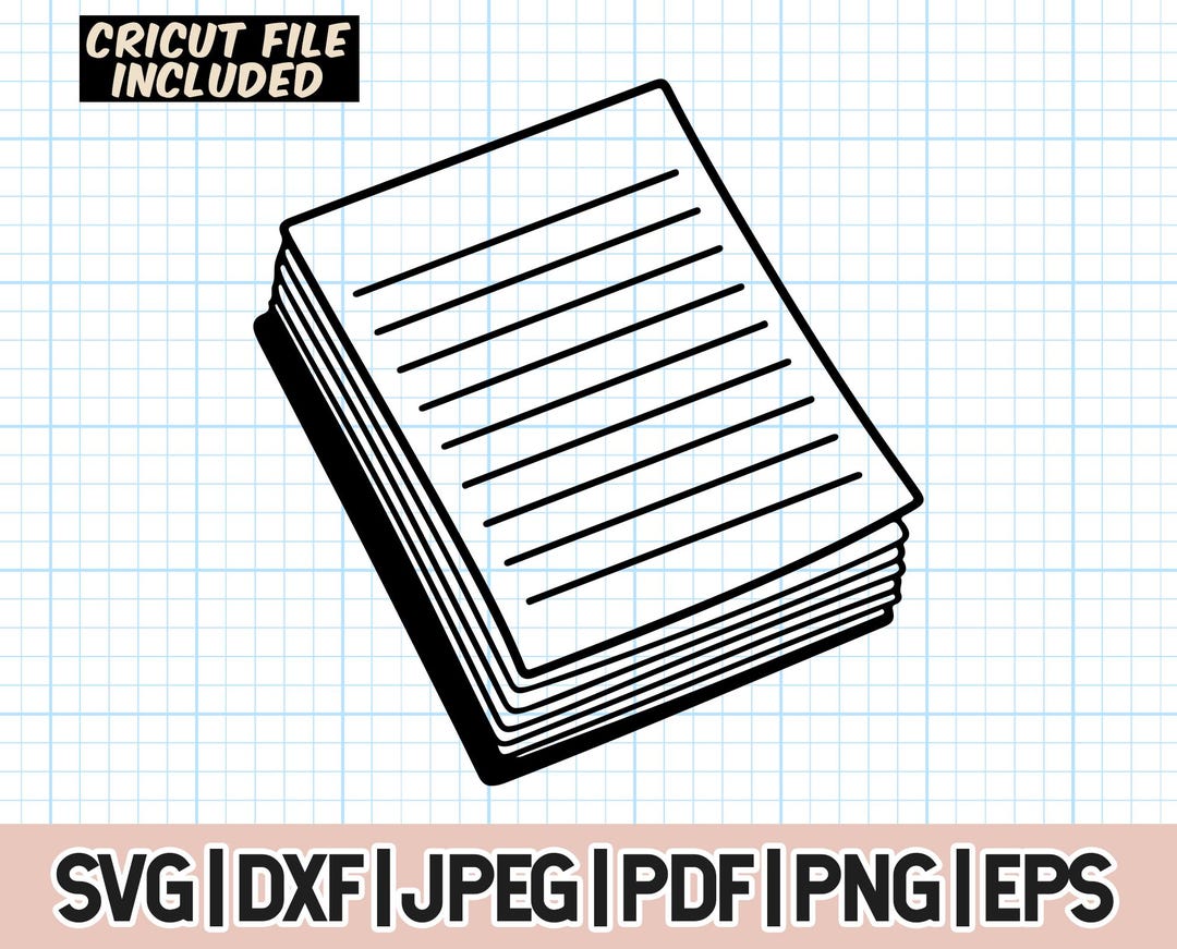 Paper Svg, Stack of Paper Png, Lined Writing Papers Svg, Notebook Lined ...