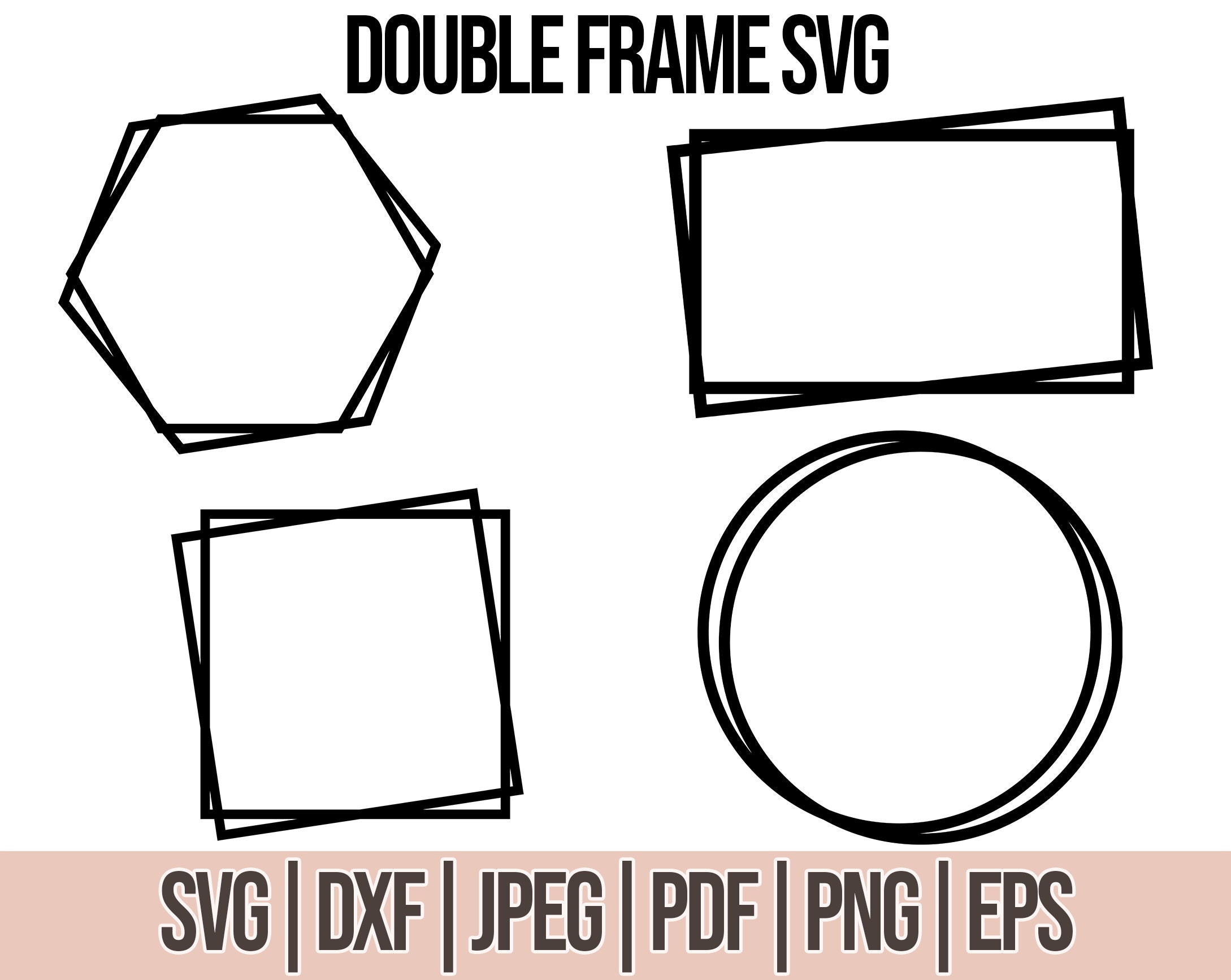 Double Frame Svg Bundle Instant Digital Download Square | Etsy