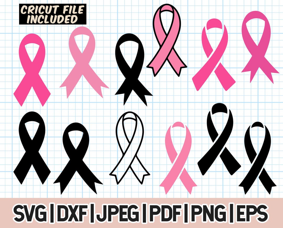Awareness Ribbon SVG, Breast Cancer Ribbon SVG, Breast Cancer Ribbon ...